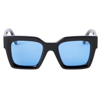 Off-white unisex, Accessoires, Noir, Taille: 50 MM Lunettes de Soleil Carrées Noir Brillant Style