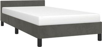 vidaXL Bettgestell ohne Matratze Dunkelgrau 90x200 cm Samt Vidaxl