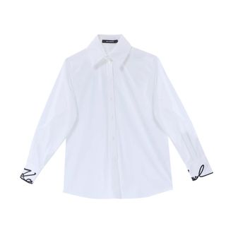 Karl Lagerfeld Signature Manschette Popeline Hemd - - Blouses & Shirts - Damen - Wei&szlig; - M