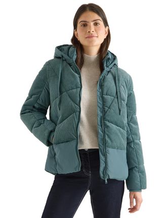 Cecil Damen Puffer Jacke mit Cord-Mix