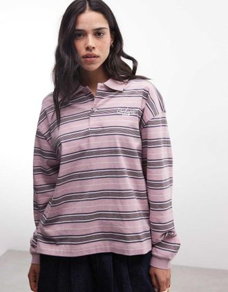 Carhartt Work in Progress Bronson - Polo manches longues &agrave; rayures - Rose