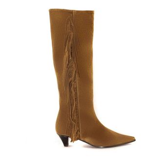 Roberto Festa Milano Beige Wildleder Gaucho Fransen Stiefel - - Shoes - Damen - Beige - 39 EU