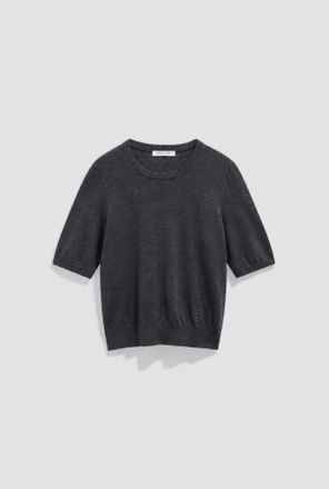 Gerard Darel Pull manches courtes en laine fine - REINE - anthracite