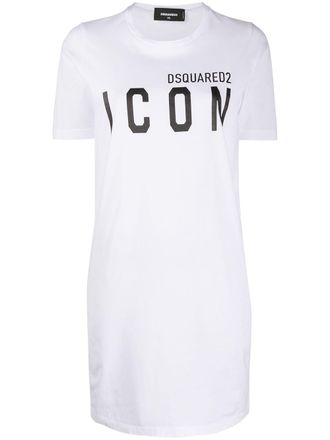 Dsquared2 robe courte à logo imprimé - Blanc