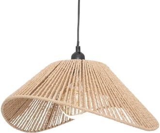 Atmosphera Atmosphera - Suspension Luminaire Myha Beige D45 cm - Ampoule Non Incluse E27 40W - Papier Tress&eacute;, Hauteur R&eacute;glable - Pour Salon, Chambre, Cuisine, Bu