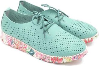 Zerimar Mocassins en Cuir pour Femme à Semelle Fleurie - Ballerines dété élégantes et Confortables - Chaussures Femme élégantes et Confortables - Bleu Ciel, P