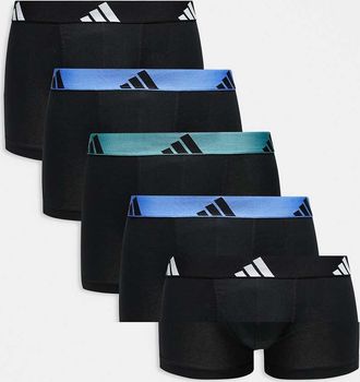 adidas Active Flex - Lot de 5 boxers en coton &agrave; taille ton sur ton - Noir