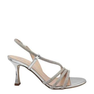 Ninalilou Silberner Spiegelsandalette mit Strass - - Shoes - Damen - Grau - 39 EU