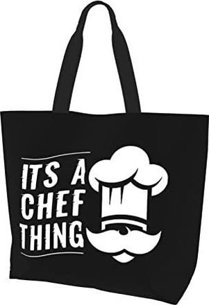 AOOEDM Cest un sac &agrave; provisions r&eacute;utilisable en toile pour dames Chef Thing