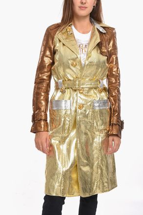 Dsquared2 Trench aus retikuliertem Pythonleder mit R&uuml;ckenschlitz Dsquared2