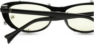 Yvmin 26694YEL00NN Flower-Embellished Cat-Eye Sunglasses - Black