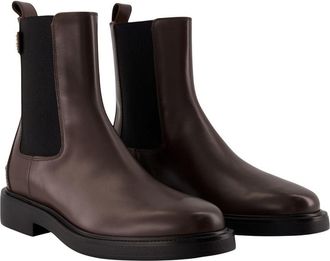 Tod's Womens Gomma Boots - Tods Leather Brown Calfskin Shoes
