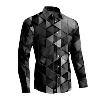 Generic Chemise unie à manches longues pour homme Commerce extérieur 2025 tendance décontractée à motif à carreaux MB12 pour intérieur et extérieur, Noir, XXL
