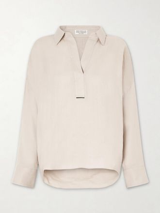 Brunello Cucinelli Bluse Aus Leinen - Neutral