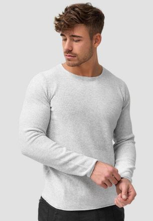 Indicode Strickpullover Herren Loakim Pullover Herrenpullover aus elastischer Baumwoll-Qualit&auml;t, Rundhalsausschnitt