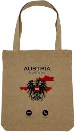 Fabulous Sac Shopping Tote Bag Aspect Lin - Austria Is Calling Me Flag Vienna Culture - Sac de Courses Toile Epaisse 360g Beige Naturel Cabas Port&eacute; Epaule Soli
