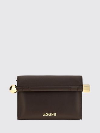 Jacquemus Feste Rond Carr&eacute; Mini-Clutch aus Lammleder mit Schriftzug-Logo