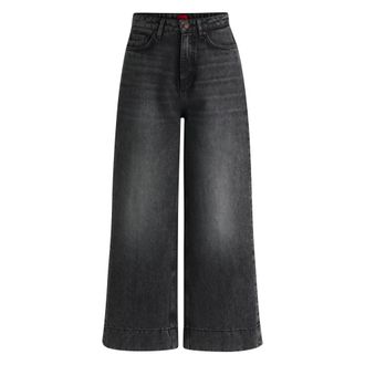 HUGO BOSS Schwarze Denim Wide Leg Jeans - - Jeans - Damen - Schwarzk - W25 L32