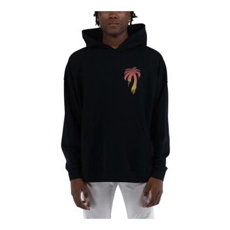 Palm Angels Herren, Sweatshirts & Hoodies, Schwarzk, MGröße