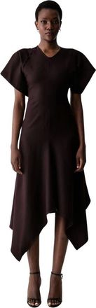 Victoria Beckham Femme, Robes, Brun, Taille: 36 FR Robe Longue Asym&eacute;trique
