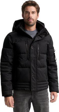 Tom Tailor Herren 1046971 Pufferjacke mit Abnehmbarer Kapuze, 29999-Black, XXL