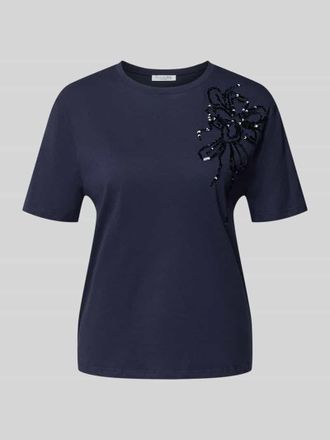 Christian Berg Regular Fit T-Shirt aus reiner Baumwolle mit Blumen-Applikation