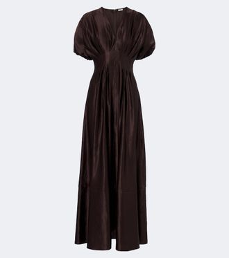 Joseph Robe longue Nova en lin et soie