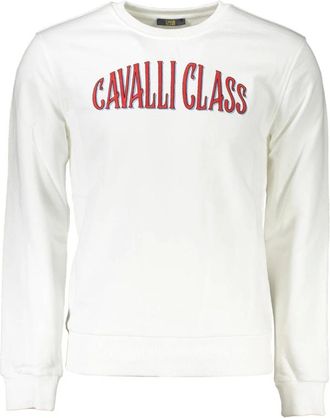 Cavalli Homme, Sweatshirts et sweats &agrave; capuche, Blanc, Taille: S SweaT-shirt &agrave; Manches Longues