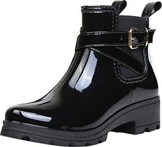 Generic Bottes de pluie pour femme - Bottes courtes pour femme - Bottes dext&eacute;rieur en PVC - Bottes de cowboy pour femme, Noir, 39.5 EU