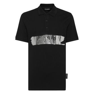Plein Sport Homme, Tops, Noir, Taille: 4XL Polo SS Silver Brush
