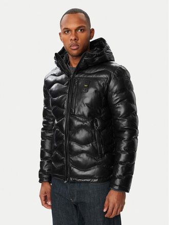 Blauer Lederjacke 26WBLUL01490 007012 Schwarz Slim Fit