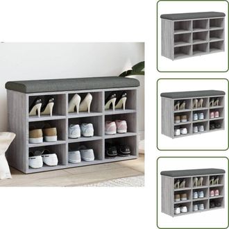 vidaXL Schuhbank Grau Sonoma 82x32x50 cm Holzwerkstoff - Schuhbank - Flurbank - Garderobe - Eingangsbereich - M&ouml;bel