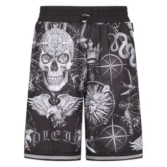 Philipp Plein Homme, Shorts, Noir, Taille: XL Mesh Basketball Shorts Tattoo