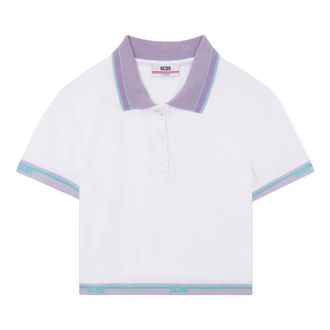 GCDS Logo-Besatz Polo-Shirt - - Tops - Damen - Wei&szlig; - S