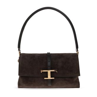 Tod's Femme, Sacs, Brun, Taille: ONE Size T Timeless Mini Sac Bandouli&egrave;re en Daim