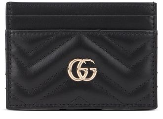 Gucci Womens Leather Wallet Gg Marmont Black Calf Skin & Purses