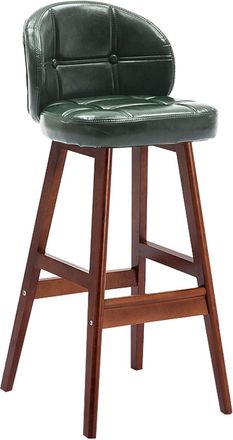 Generic Vintage-Barhocker mit PU-Lederpolsterung und Holzbeinen, R&uuml;ckenlehnenhocker f&uuml;r K&uuml;chentheke, Esszimmer, Couchtisch