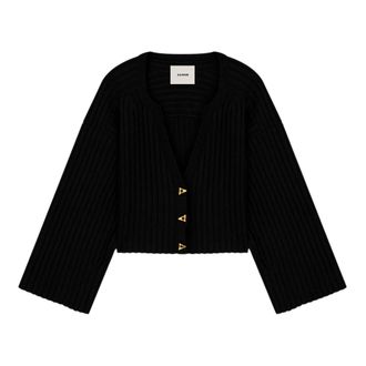 &Aacute;eron Cardigans - - Knitwear - Damen - Schwarzk - L