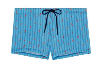 HOM Herren Boxer De Bain Espelette Schwimm-Slips, Türkis-Druck, 48