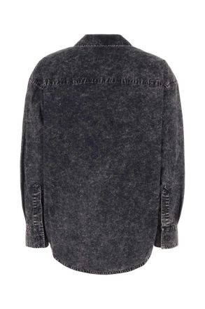 Alexander Wang Womens Black Cotton Oversize Shirt Acidcharcoalbrindle Exterior: Camicie