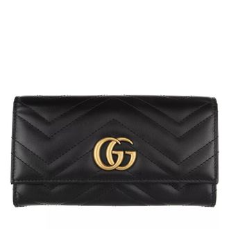 Gucci Portemonnaie - GG Marmont Continental Wallet Leather - Gr. unisize - in Schwarz - f&uuml;r Damen