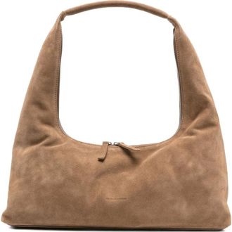 Marge Sherwood Femme, Sacs, Brun, Taille: ONE Size Sac bandouli&egrave;re moyen en daim avec logo en relief