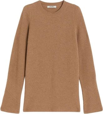 Max Mara Femme, Pulls, Beige, Taille: 40 FR Molveno Rib-knit Sweater