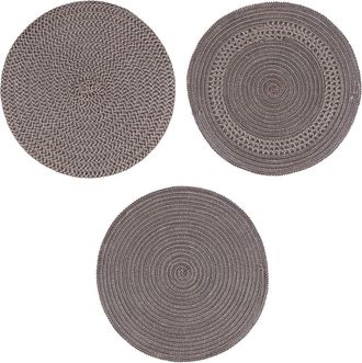 Villa D'Este Home Tivoli Set mit 6 runden Tischsets &Oslash; 38 cm, Shades of Chocolate