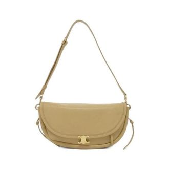 Celine Pre-owned Little Half Moon Soft Triomphe Lamb Shoulder Bag - - Pre-owned - Damen - Beige - ONE SIZE
