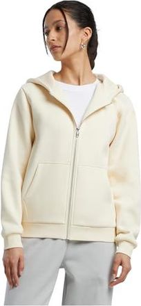 Build Your Brand By290-ladies Fluffy Zip Hoody Sweat-Shirt à Capuche, Sable Blanc, 4XL Femme