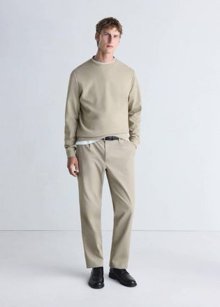 Mango Regular-Fit-Sweatshirt Thermolite hellgrau/pastellgrau - Herren - XXL - MANGO MAN
