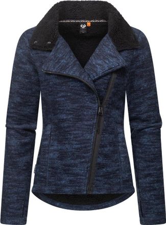 Ragwear Strickfleecejacke Saskie Melange Grob gestrickte Damen-Jacke mit Teddyfell-Futter