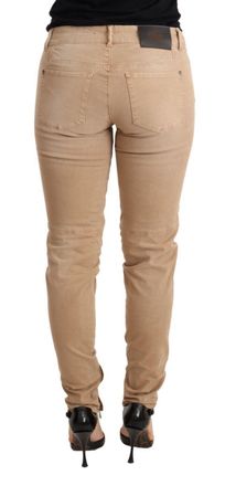Ermanno Scervino Womens Brown Low Waist Skinny Denim Trouser Cotton Jeans
