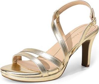 Dream Pairs Sandales &agrave; talons pour femme, dor&eacute; clair, 38 EU